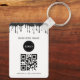 Silver Black Glitter Dripping Company Logo QR Code Keychain | Zazzle