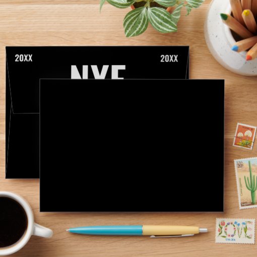 Silver & Black Modern Custom Party Envelope | Zazzle