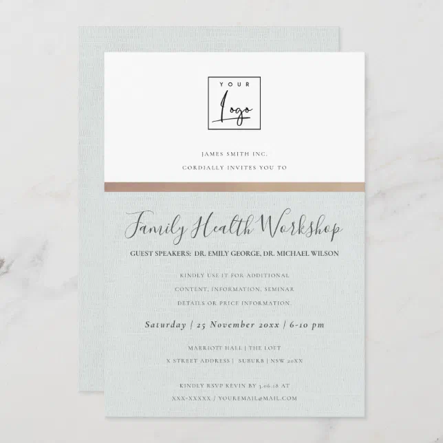 SILVER BLACK SKETCH STRIPE LINE TALK SEMINAR EVENT INVITATION | Zazzle