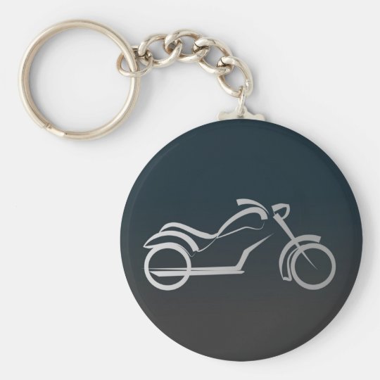 Silver Black Sleek Motorcyle Motorbike Outline Keychain | Zazzle.com