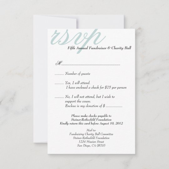 Silver blu gala formal event elegant RSVP response Invitation | Zazzle.com