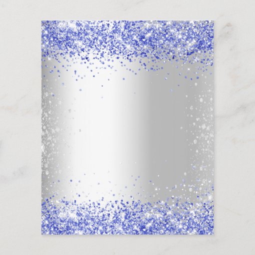 Silver blue glitter budget wedding invitation | Zazzle