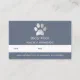 Silver Blue Paw Print Logo Appointment Card | Zazzle