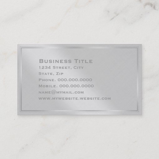Silver Border Minimal Corporate Business Card | Zazzle