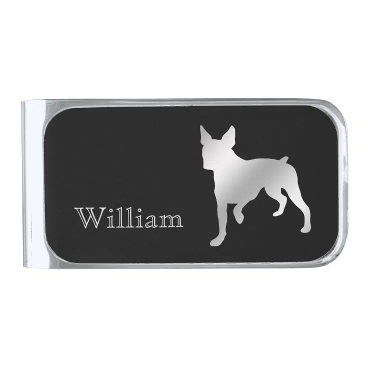 Silver Boston Terrier Personalized Silver Finish Money Clip | Zazzle