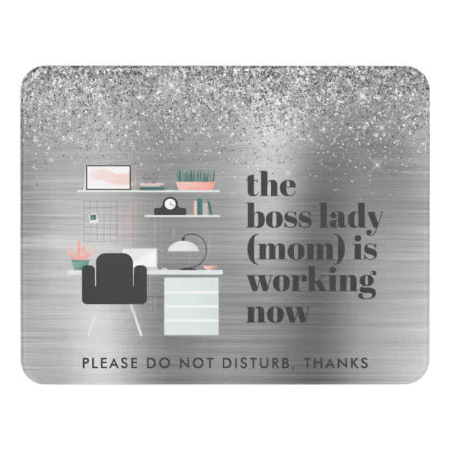 Silver Brushed Metal Home Office Do Not Disturb Door Sign | Zazzle