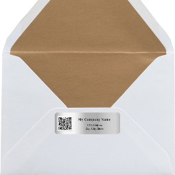 Silver business qr code return address label | Zazzle