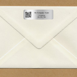 Silver business qr code return address label | Zazzle