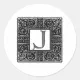 Silver Celtic "J" Monogram Classic Round Sticker | Zazzle