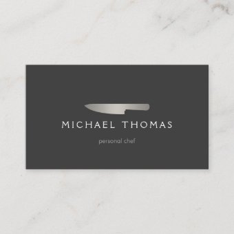 Silver Chef Knife Logo 2 for Catering, Restaurant Business Card | Zazzle