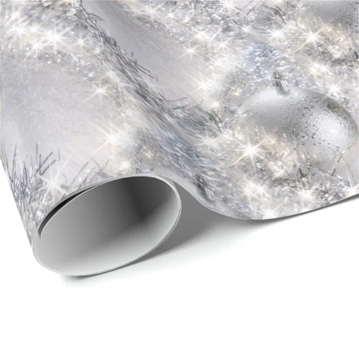 Silver Christmas Wrapping Paper | Zazzle