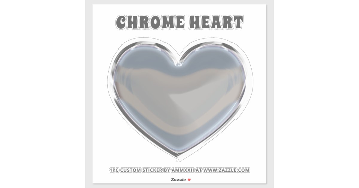 Silver Chrome Heart Sticker | Zazzle