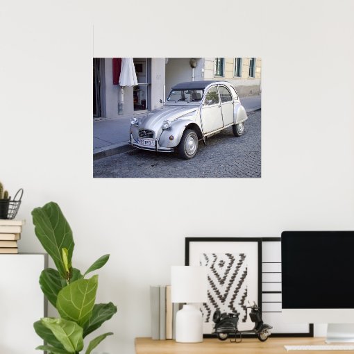 Silver Citroën 2CV Poster | Zazzle