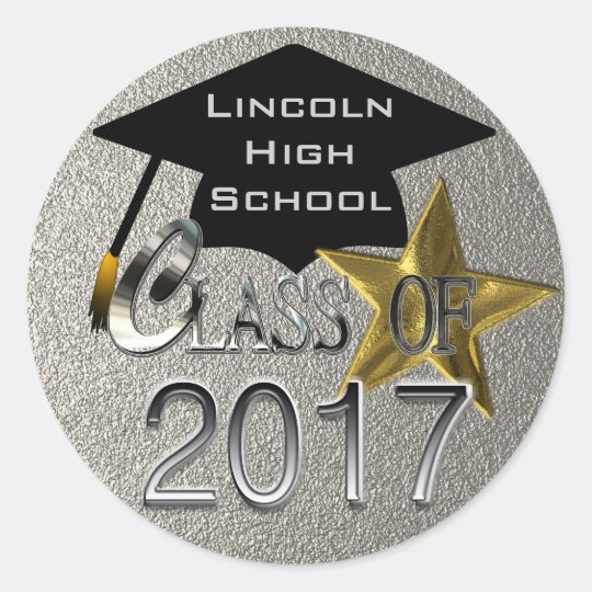 Silver Class Of 2017 Graduation Seal Sticker | Zazzle.com