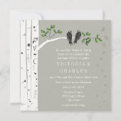 Silver Cloud Birch Vintage Birds Wedding Invite | Zazzle