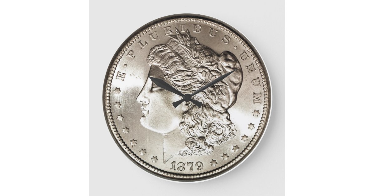silver coin clock | Zazzle