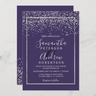 Purple And Silver Wedding Invitations | Zazzle