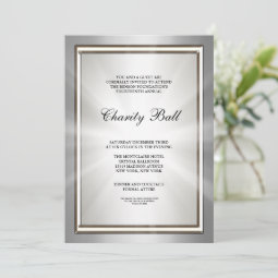 Silver Corporate Event Party Invitation | Zazzle