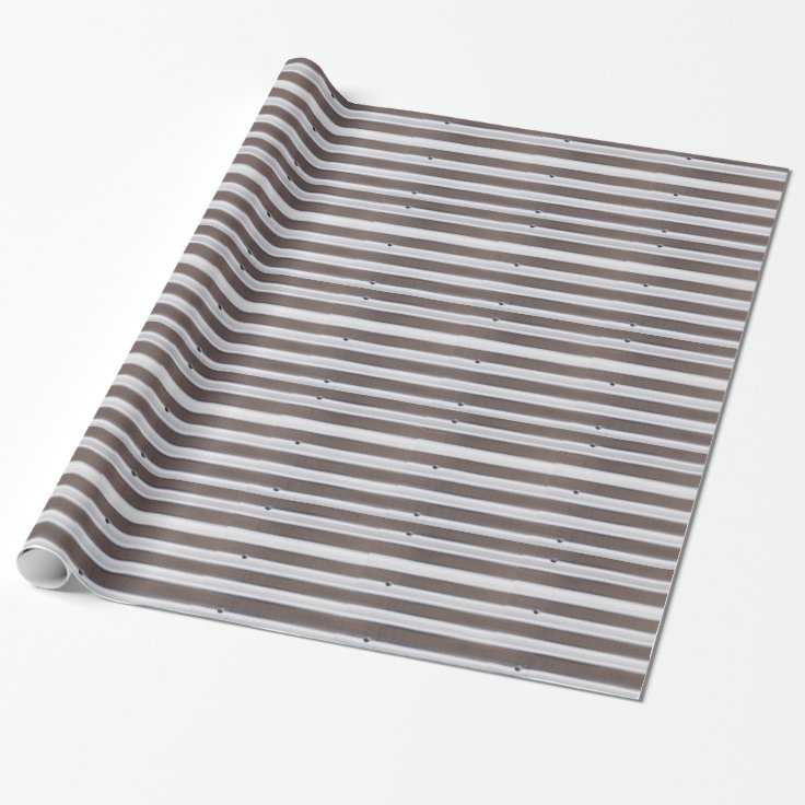 Silver Corrugated Sheet Metal Wrapping Paper | Zazzle