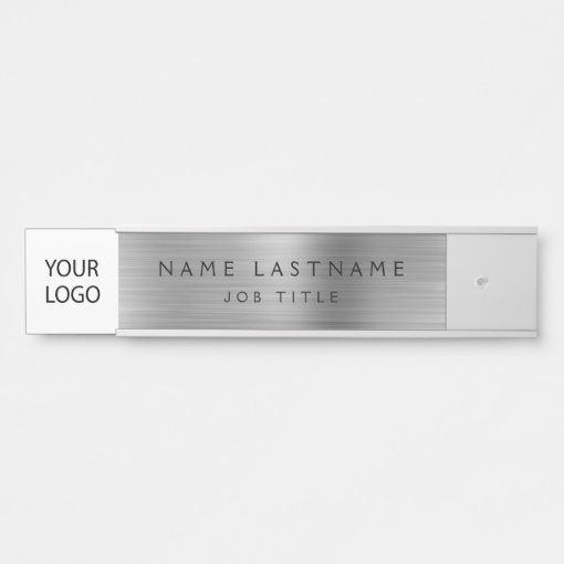 Silver Custom Logo Executive Business Professional Door Sign | Zazzle