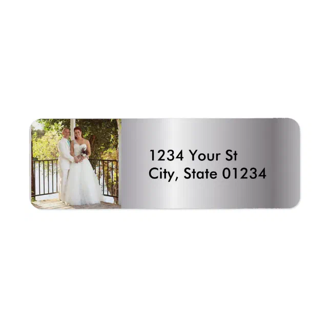 Silver Custom Photo Return Address Labels | Zazzle