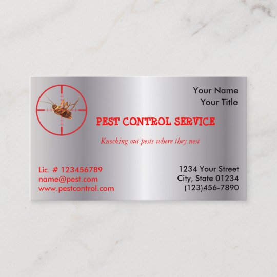 Silver Dead Roach Pest Service 1 Sided v2 Business Card | Zazzle.com