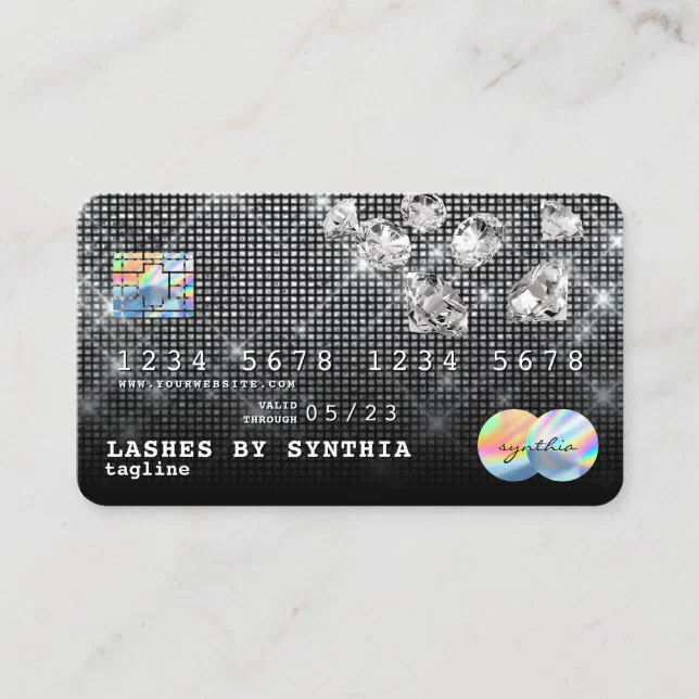 Silver Diamonds Glitter Credit Card Style modern | Zazzle