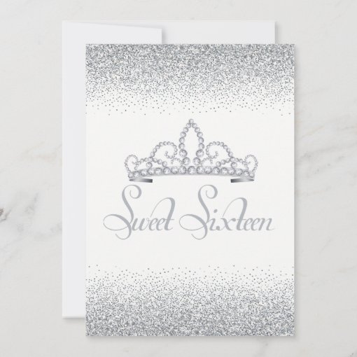 Silver & Diamonds Sweet Sixteen Invitations | Zazzle