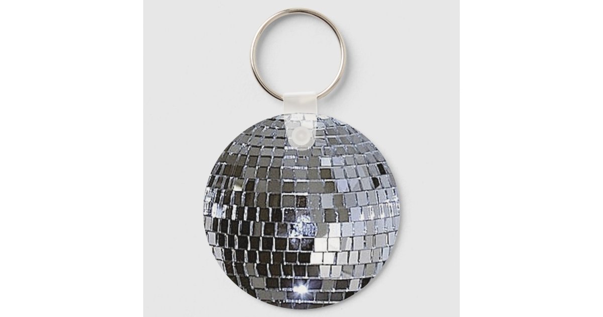 Silver Disco Ball Keychain | Zazzle