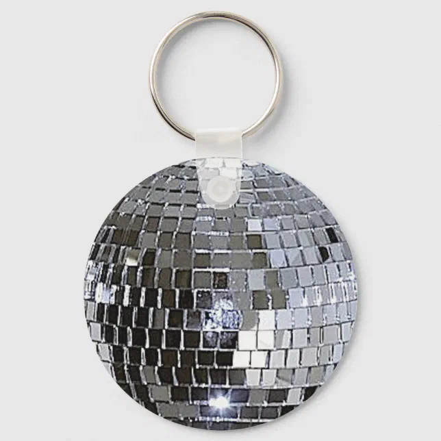 Silver Disco Ball Keychain | Zazzle