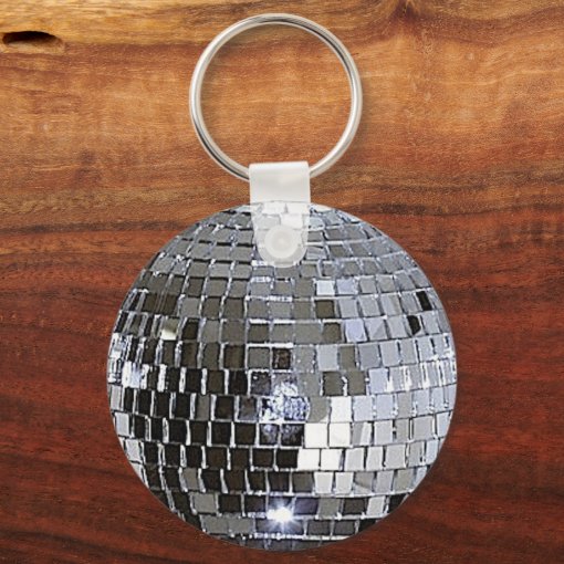 Silver Disco Ball Keychain | Zazzle