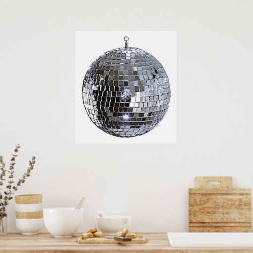 Silver Disco Ball Poster | Zazzle