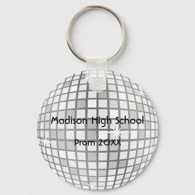 Silver Disco Ball Prom Formal Favor Keychain | Zazzle