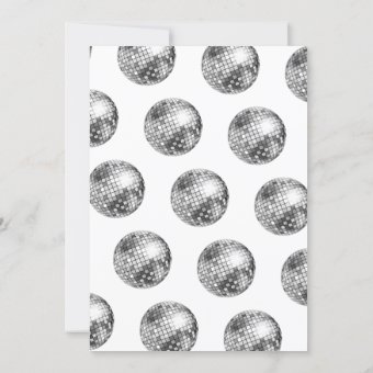 Silver Disco Ball Retro Disco Baby Shower Invitation | Zazzle