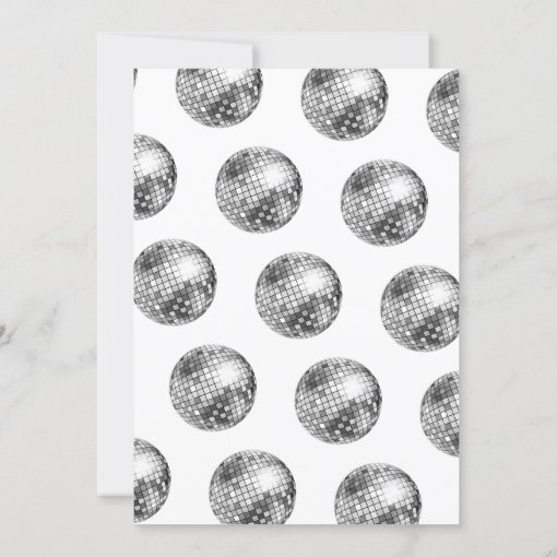 Silver Disco Ball Retro Disco Baby Shower Invitation | Zazzle