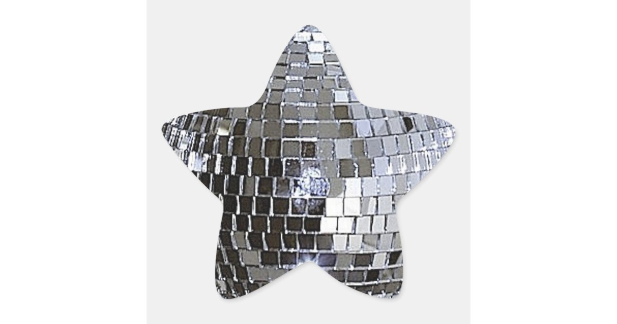 Silver Disco Ball Star Sticker | Zazzle
