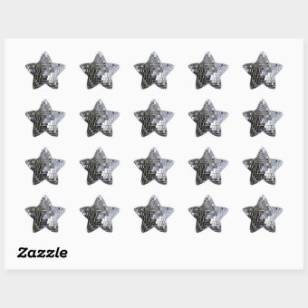 Silver Disco Ball Star Sticker | Zazzle