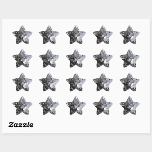 Silver Disco Ball Star Sticker | Zazzle