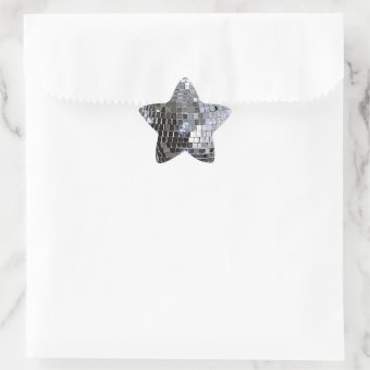 Silver Disco Ball Star Sticker | Zazzle