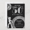 Silver Disco Ball Studio 54 Party 50th Birthday Invitation | Zazzle