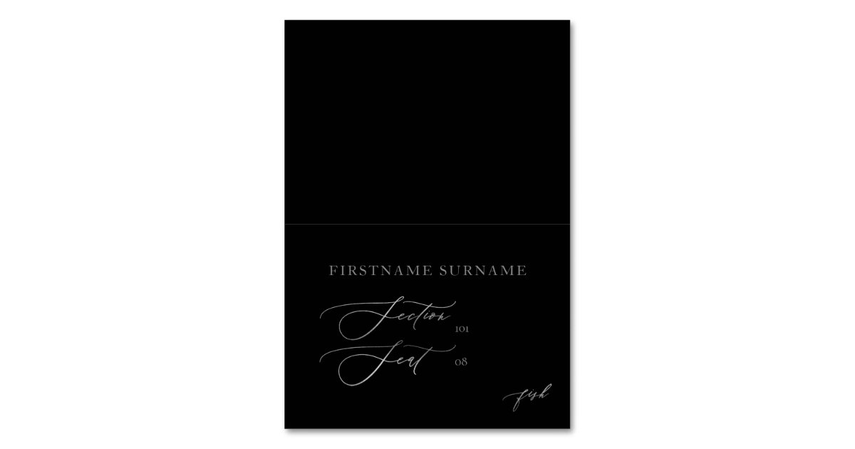Silver DIY Folded Individual Wedding Place Card | Zazzle