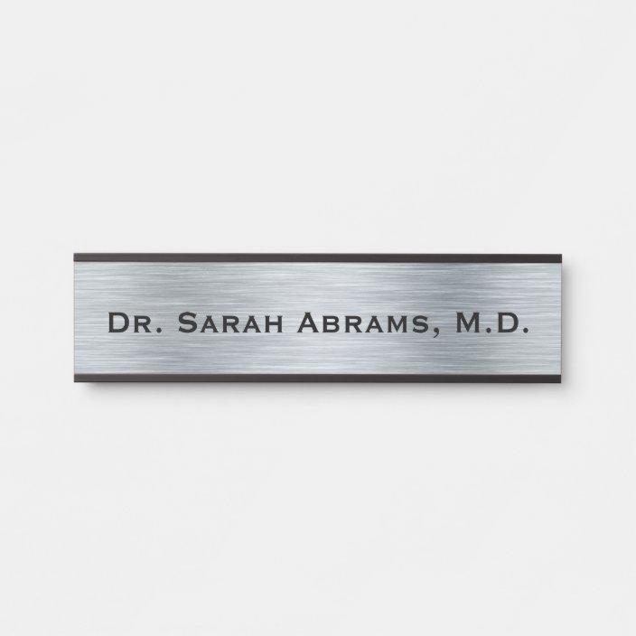 Silver Doctor Doctor's Door Sign Name Plate | Zazzle.com