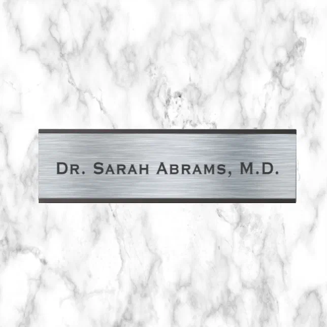 Silver Doctor Doctor's Door Sign Name Plate | Zazzle