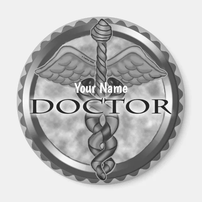 Silver doctor magnet | Zazzle