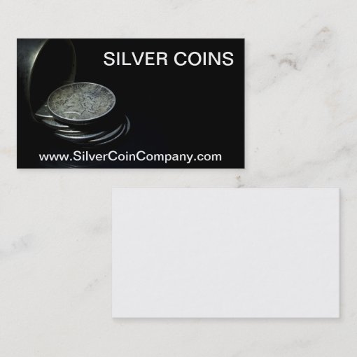 Silver Dollar Coin Business Card Template | Zazzle