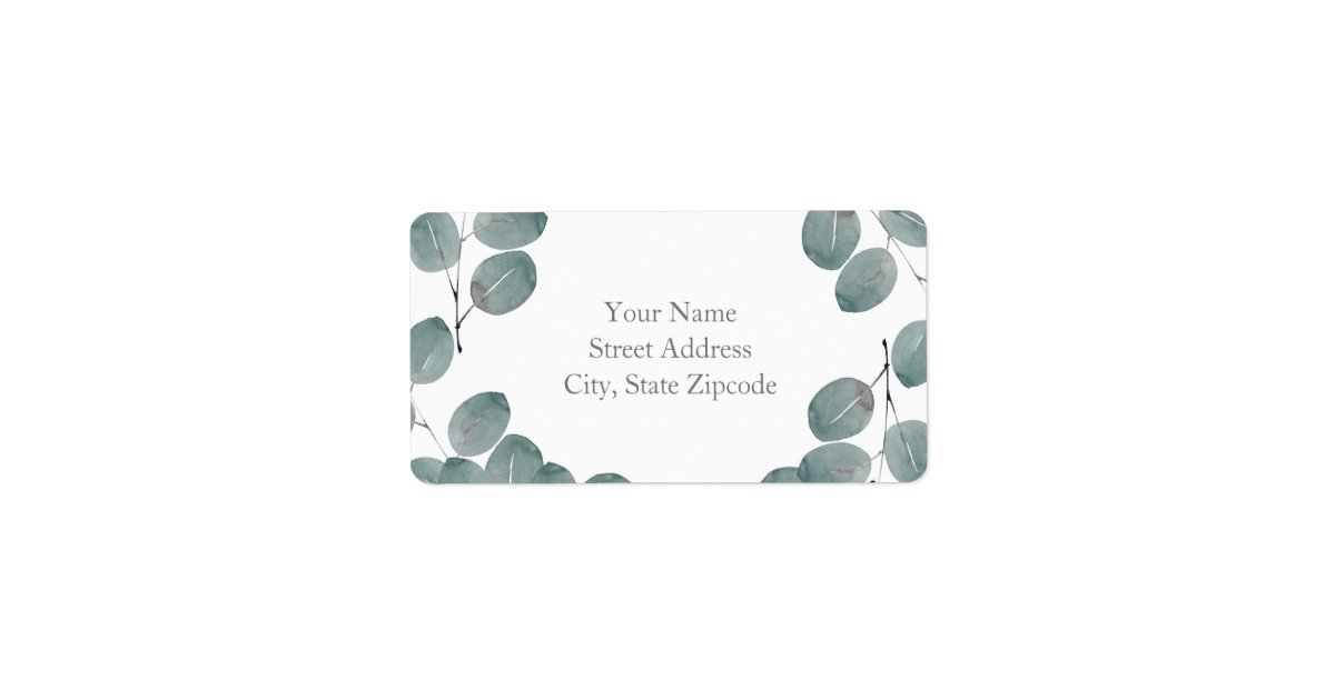 Silver Dollar Eucalyptus Wreath Label | Zazzle