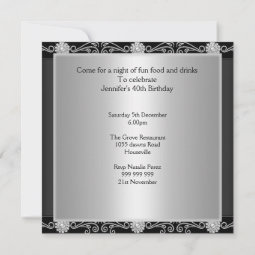 Silver Dress Birthday Party Invitation | Zazzle