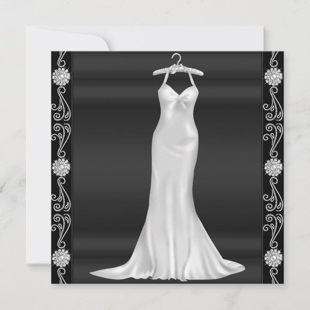 Silver Dress Birthday Party Invitation | Zazzle