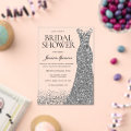 Silver Dress Elegance Bridal Shower Acrylic Invitations | Zazzle