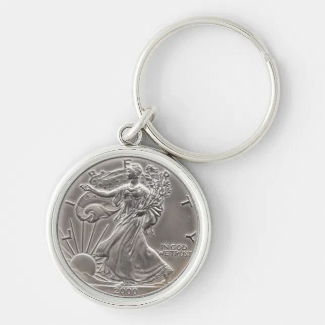 silver eagle keychain | Zazzle